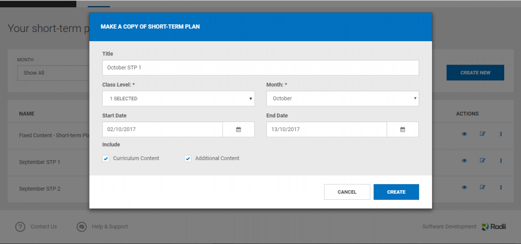Make a copy of your Short-term Plans - Primary Planning Tool